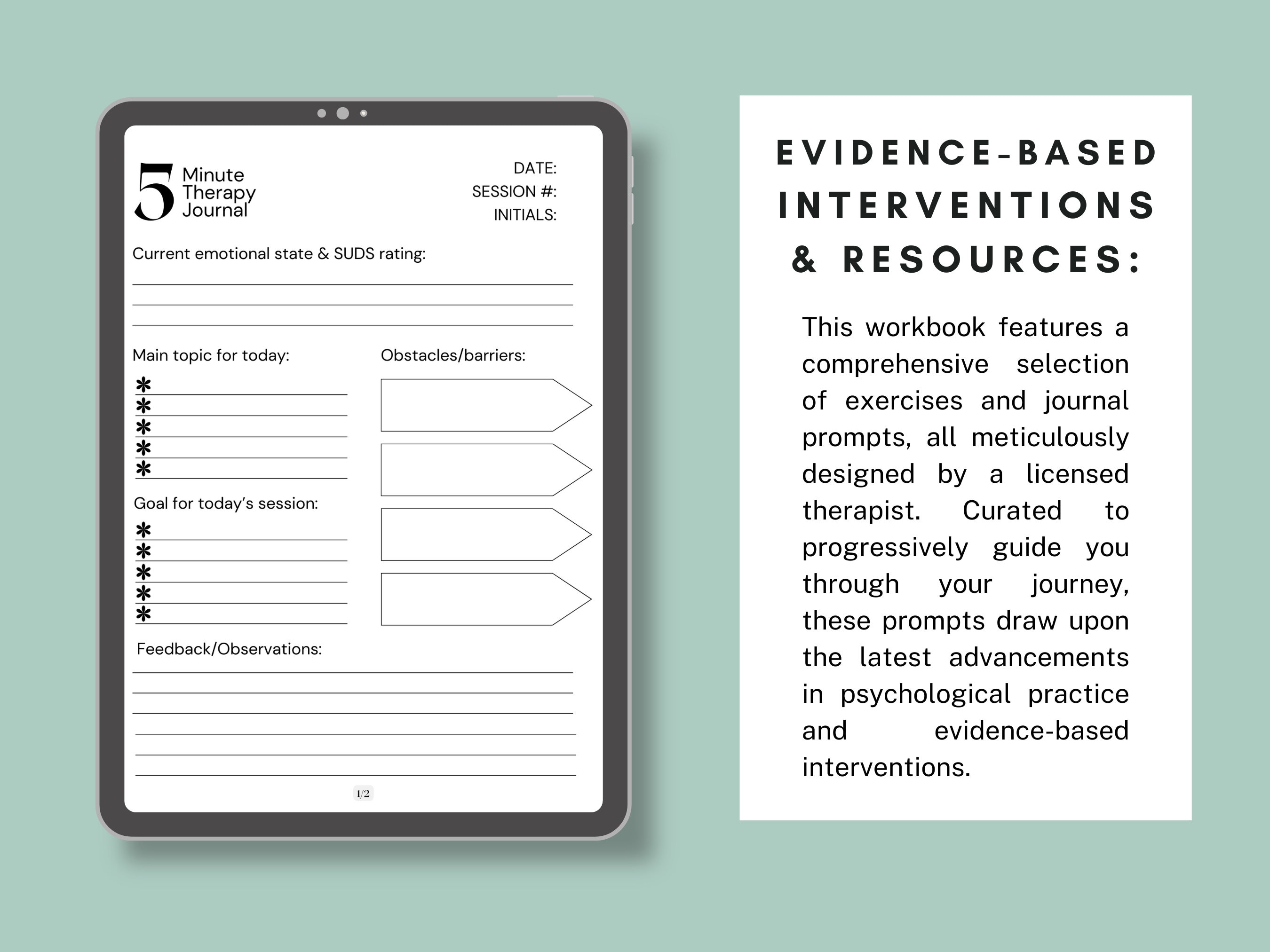 Therapy Starter Kit Bundle Mental Health Journal, Therapy Worksheets ...