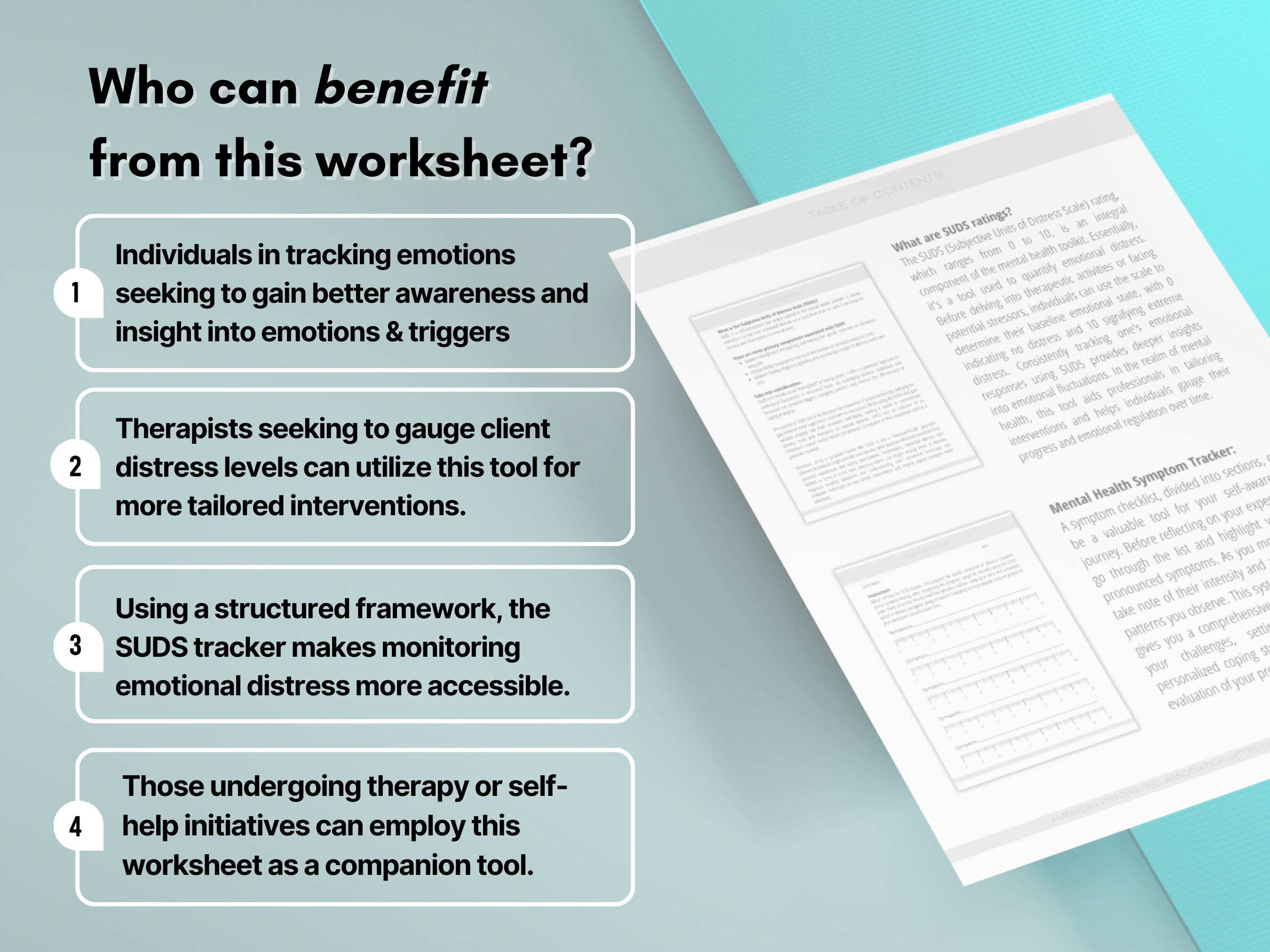 Therapy Worksheet Symptom Tracker, Counseling Resource, Therapist Aid ...