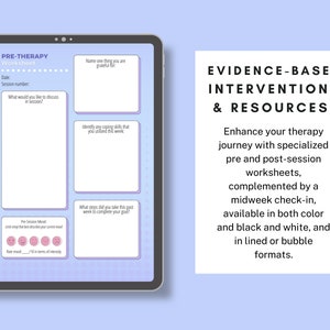 Pre and Post Therapy Workbook, Therapy Worksheet, Mental Health ...