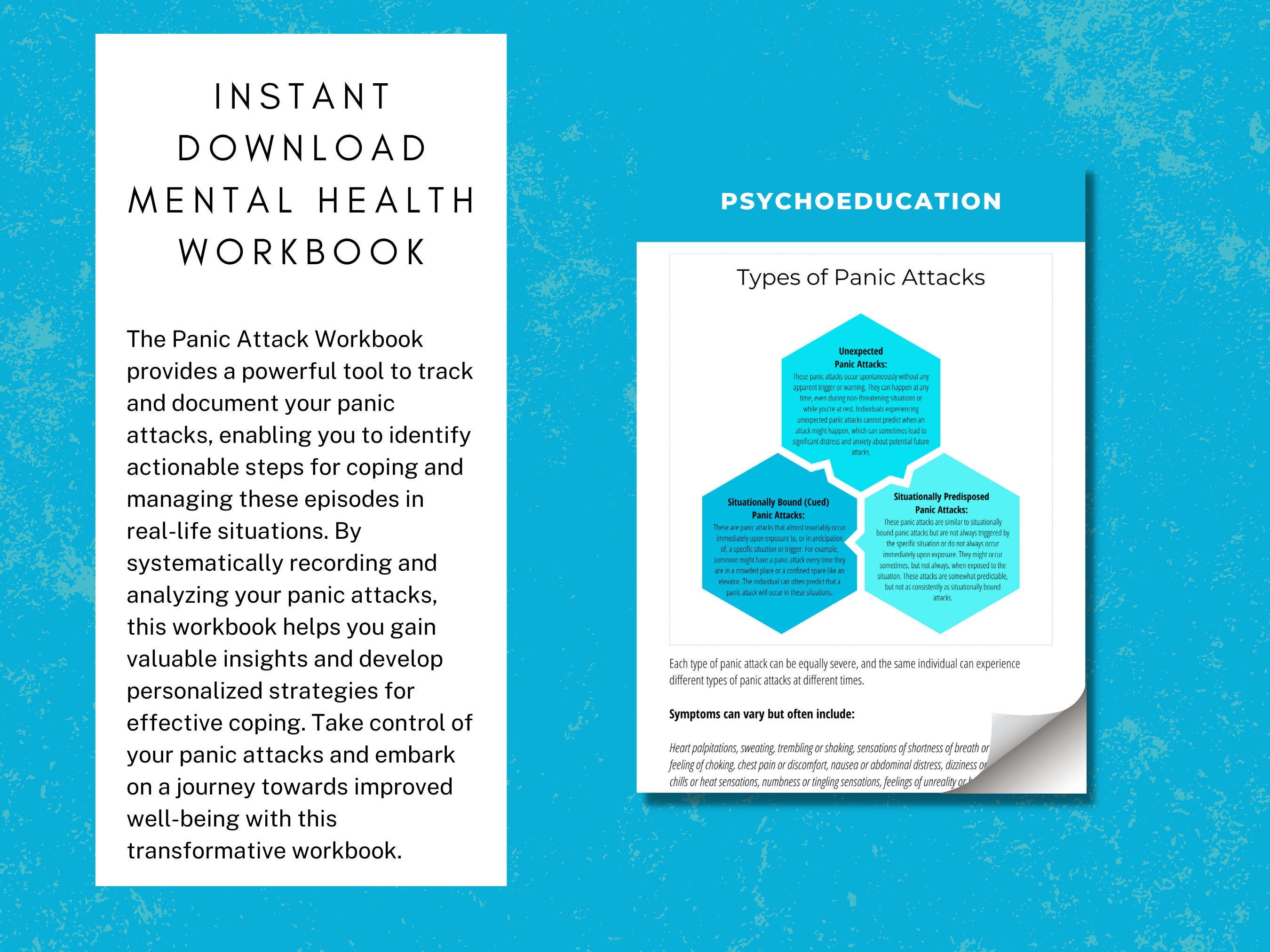 Panic Attacks & Panic Disorder Workbook, Anxiety Attack Worksheet ...