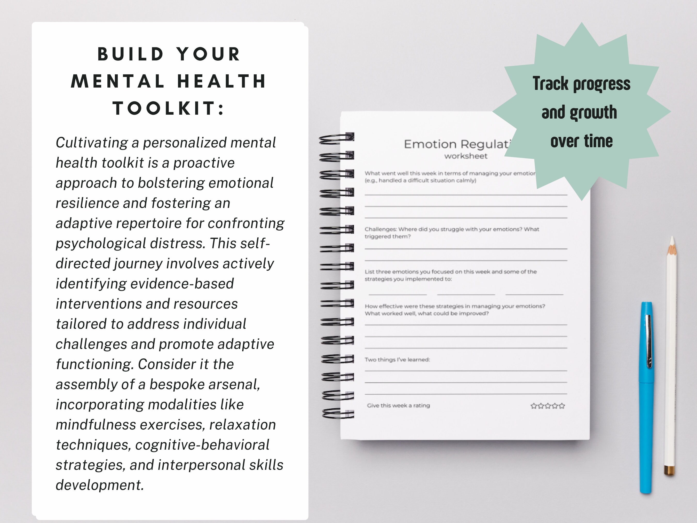 Therapy Starter Kit Bundle Mental Health Journal, Therapy Worksheets ...