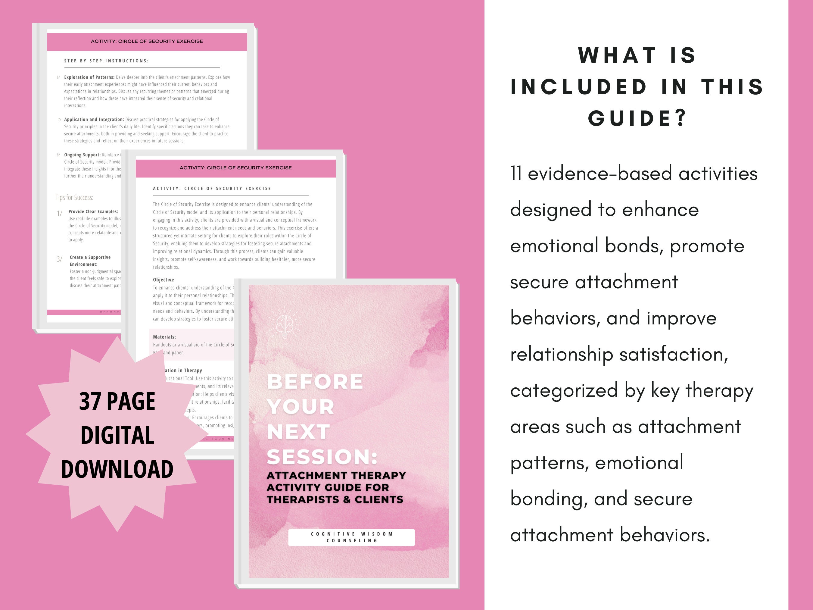 Attachment Therapy Activity Guide Exploring Attachment Styles and ...