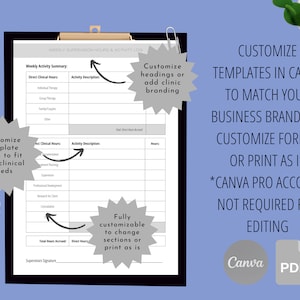 Clinical Supervision Session Form and Activity Hours Log, Private ...