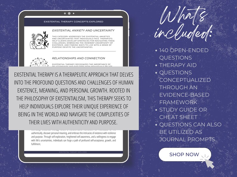 Existential Therapy Question Guide, Philosophy Inner Work, Finding ...