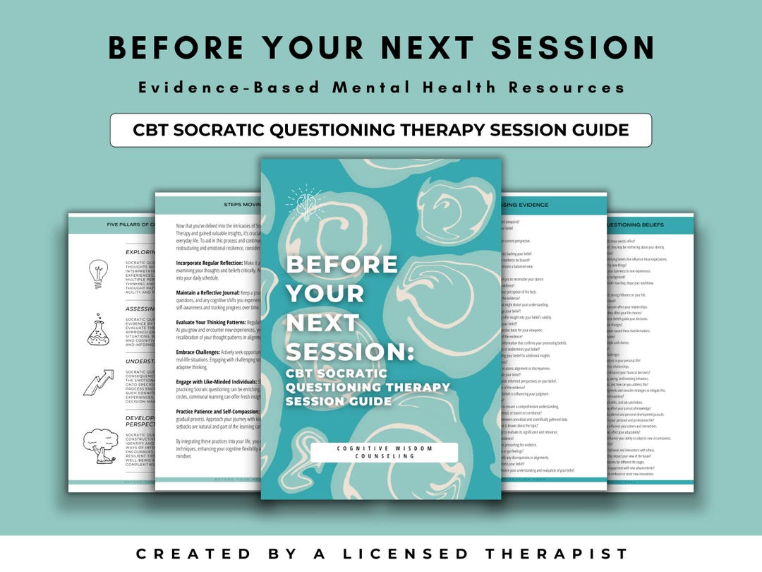 CBT Socratic Questioning Therapy Session Questions, Therapist Tools ... CBT Socratic Questioning Therapy Session Questions, Therapist Tools ...