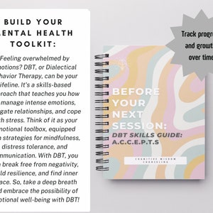 DBT Skills Guide ACCEPTS Mental Health Workbook, Therapy Worksheets ...