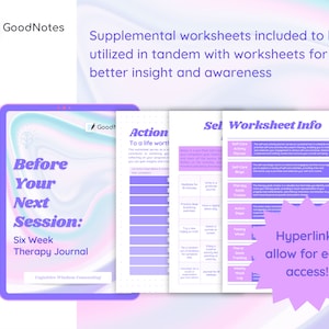 Goodnotes Therapy Workbook Digital Planner, Six Week Therapy Journal ...