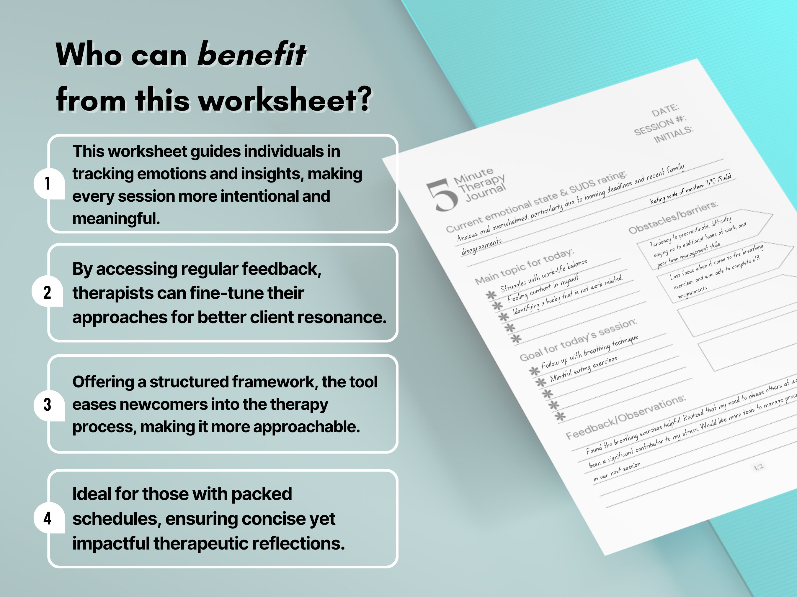 Therapy Worksheet Pre and Post Session Reflections, Counseling Resource ...