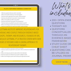 Couples Therapy Counseling Session Questions Guide, Gottman Institute ...