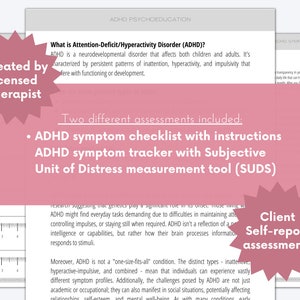 ADHD Therapy Outcome Measures Screening Tool Symptom Checklist Tracker ...