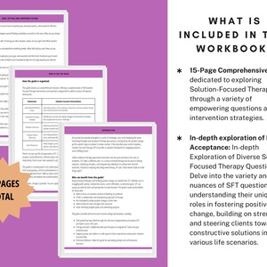 Solution Focused Therapy Question Guide, SFBT Therapy Worksheets ...