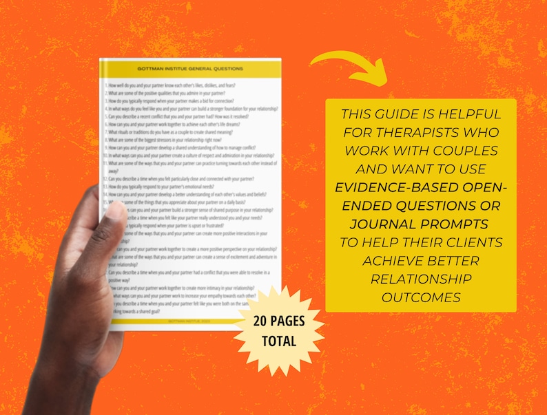 Marriage Counseling Relationship Prompts, Couples Therapy, Gottman ...