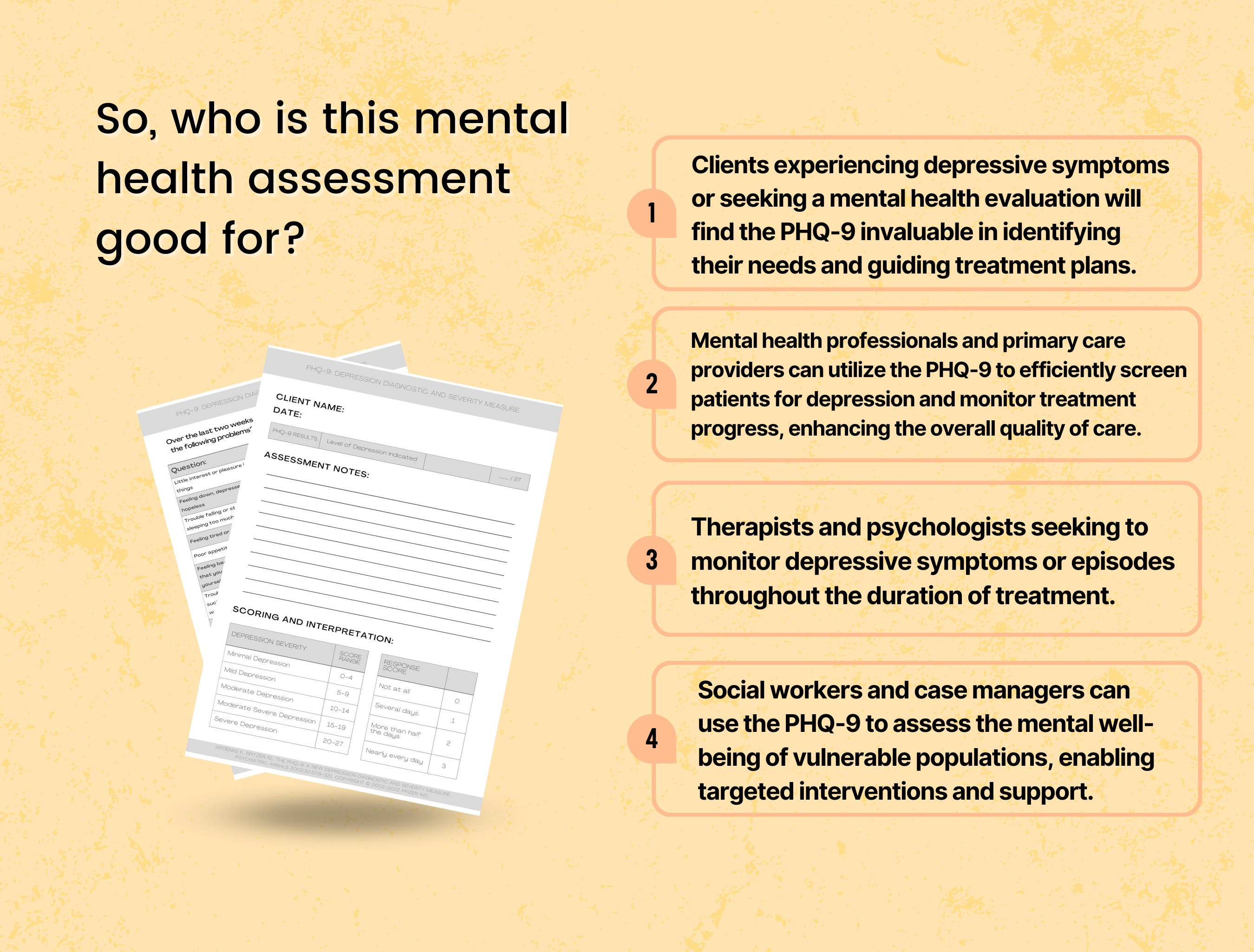 Depression Therapy Outcome Measures Screening Tool PHQ-9 Mental Health ...