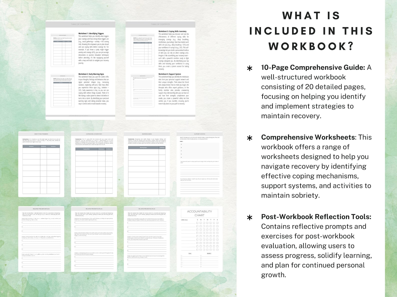 Addiction Recovery Relapse Prevention Plan, Therapy Worksheets ...