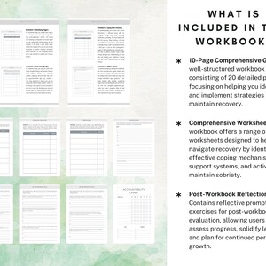 Addiction Recovery Relapse Prevention Plan, Therapy Worksheets ...