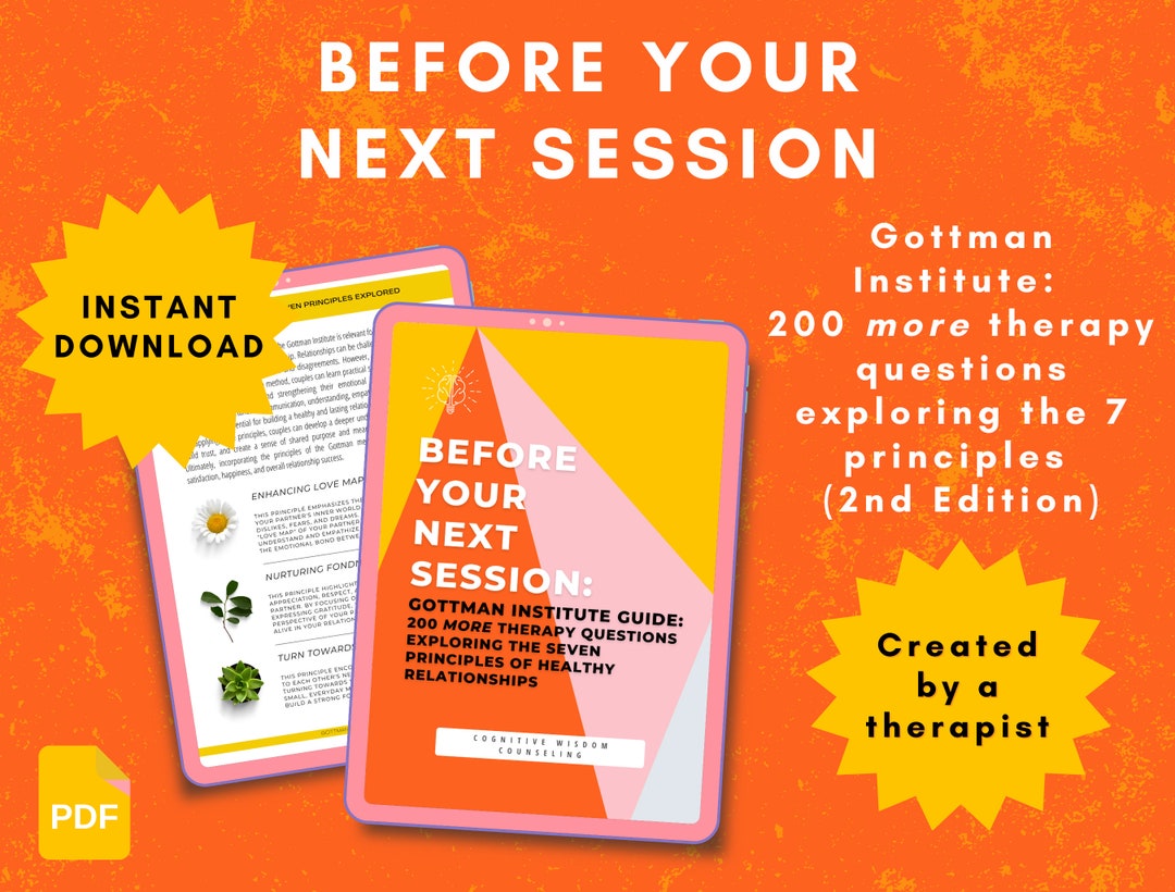 Marriage Counseling Relationship Prompts, Couples Therapy, Gottman ...