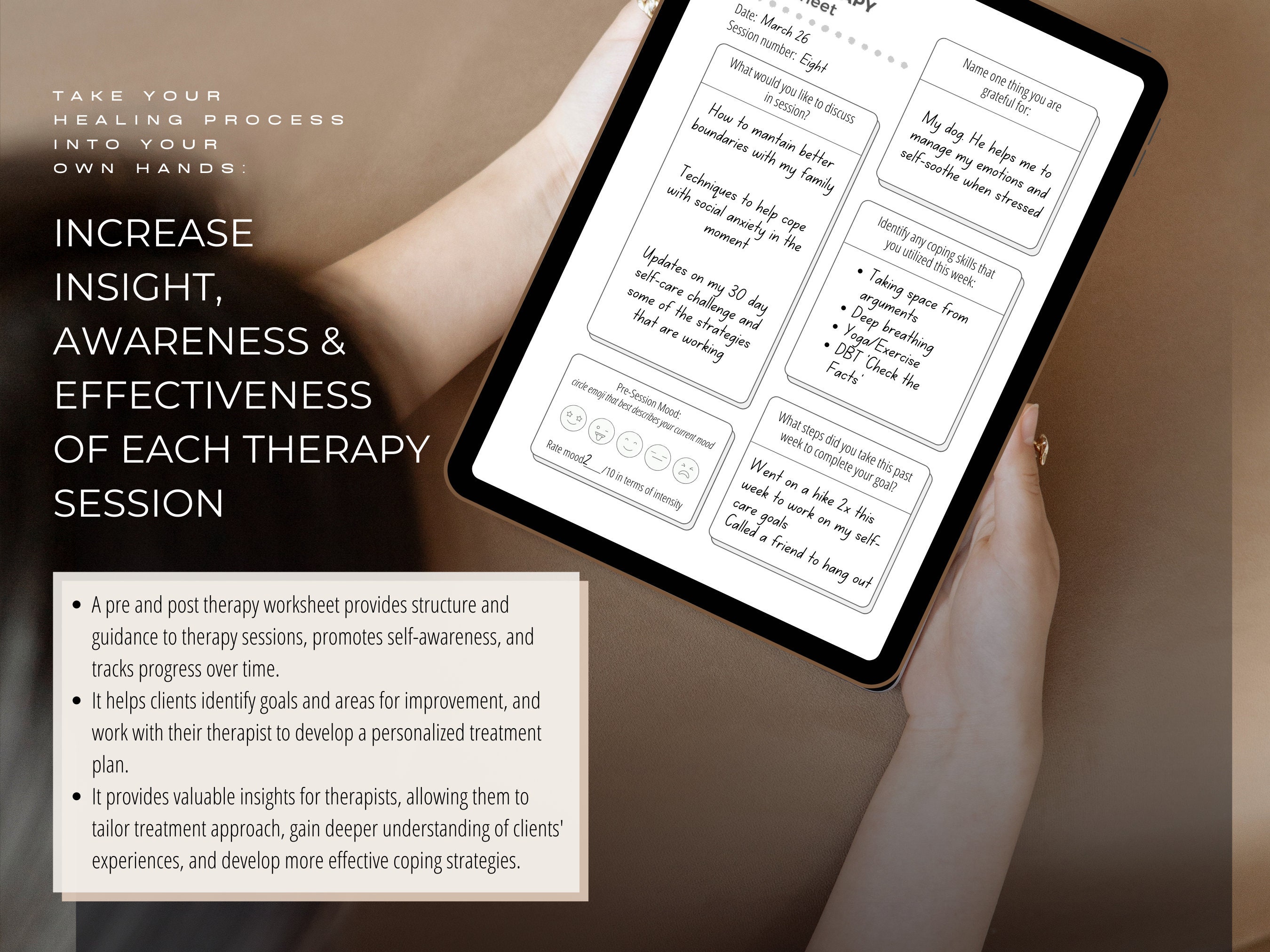 Goodnotes Therapy Digital Planner, Pre and Post Therapy Workbook ...