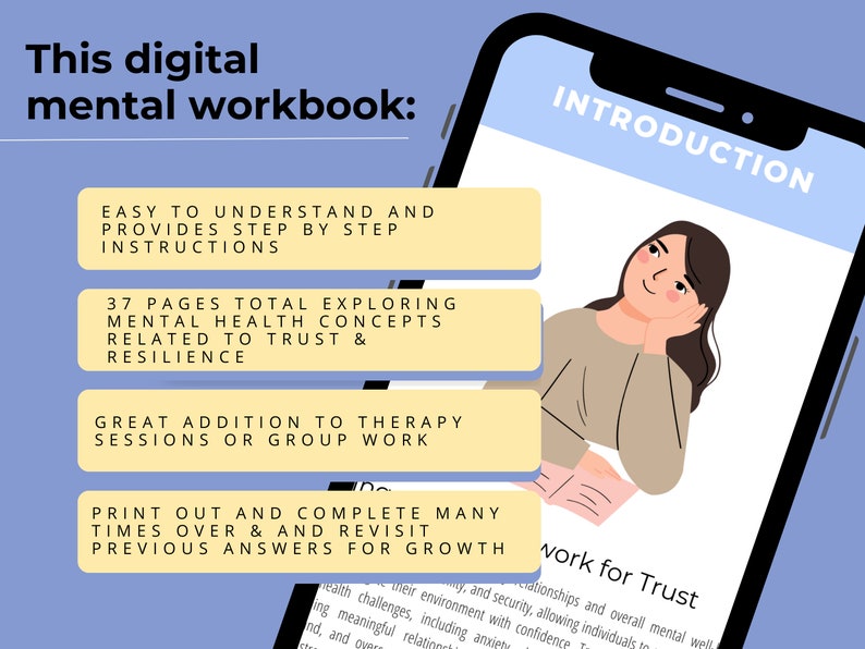 Building Trust and Resilience Mental Health Workbook, Self Esteem, Teen ...