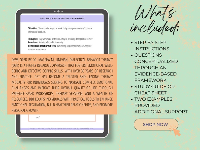 DBT Emotion Regulation Check the Facts Therapy Skills Guide, Mental ...