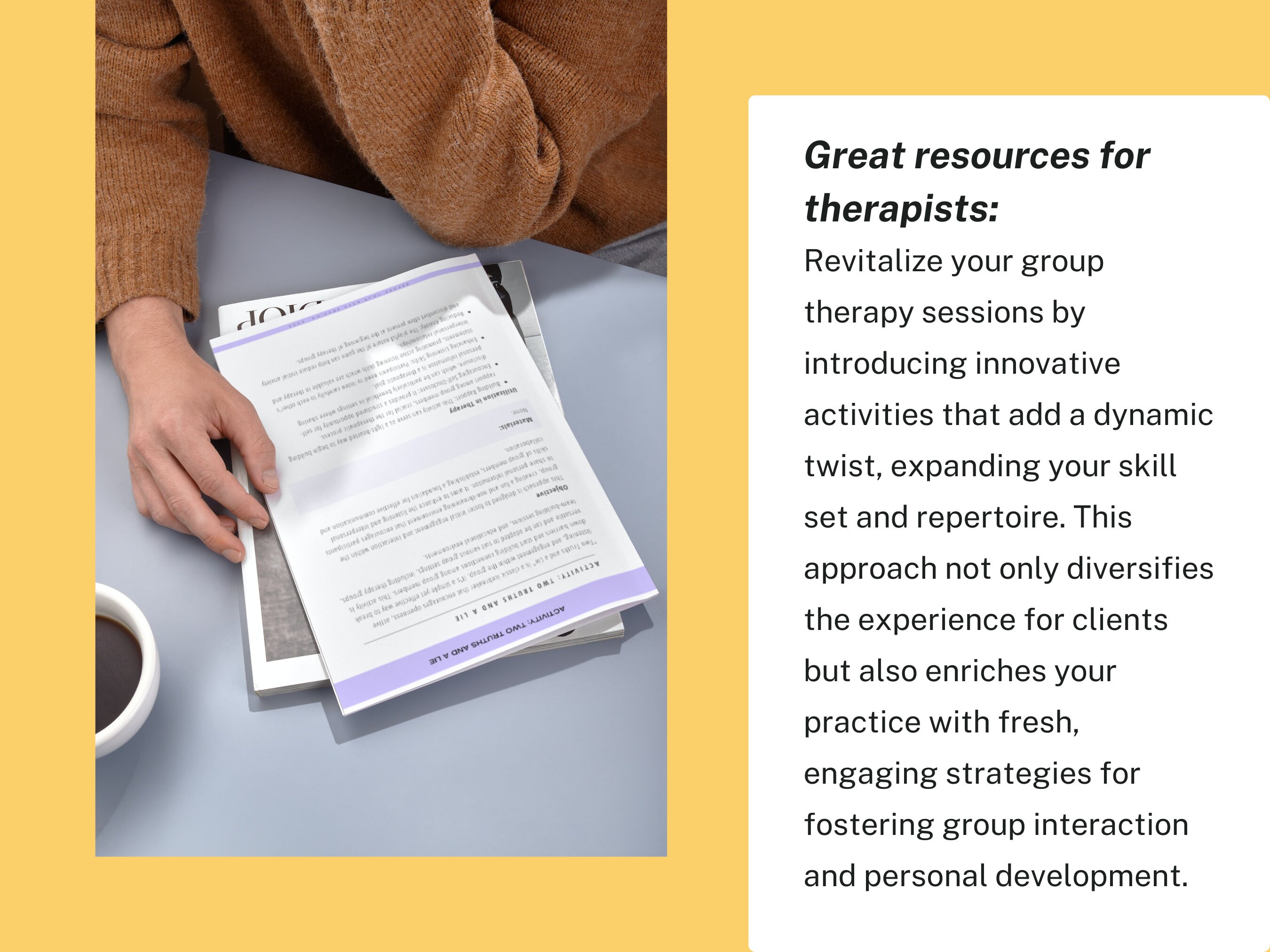Group Therapy Activity Guide, Therapist Tools for Therapy Session ...