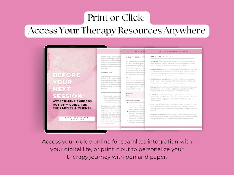 Attachment Therapy Activity Guide Exploring Attachment Styles and ...