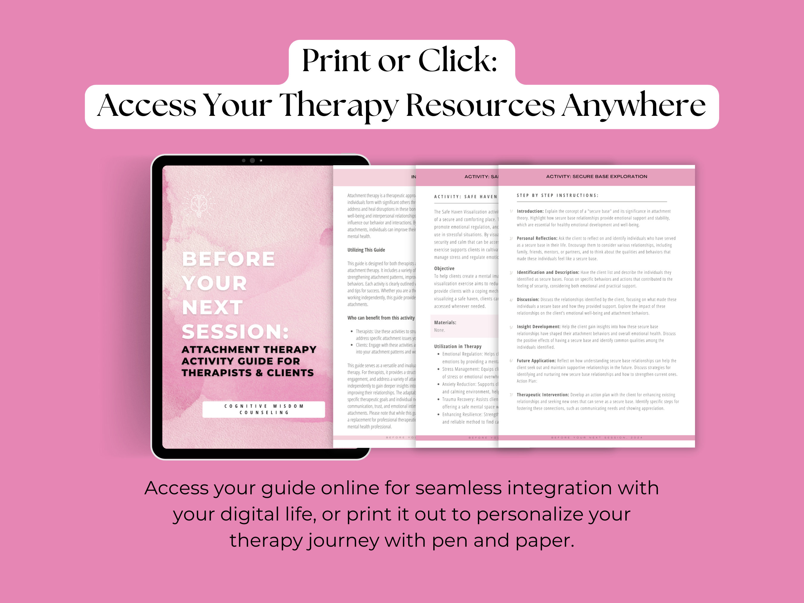 Attachment Therapy Activity Guide Exploring Attachment Styles and ...