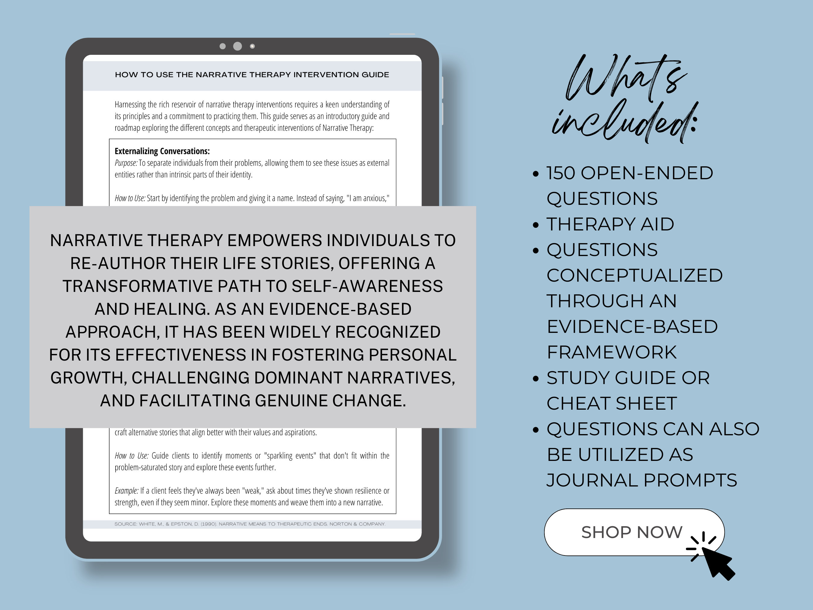 Narrative Therapy Counseling Session Questions and Intervention Guide ...