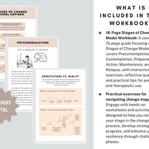 Stages of Change Mental Health Workbook, Therapy Worksheets, Addiction ...