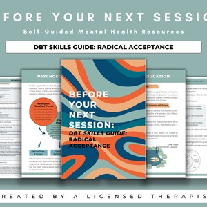 DBT Skills Guide Radical Acceptance Mental Health Workbook, Therapy ...