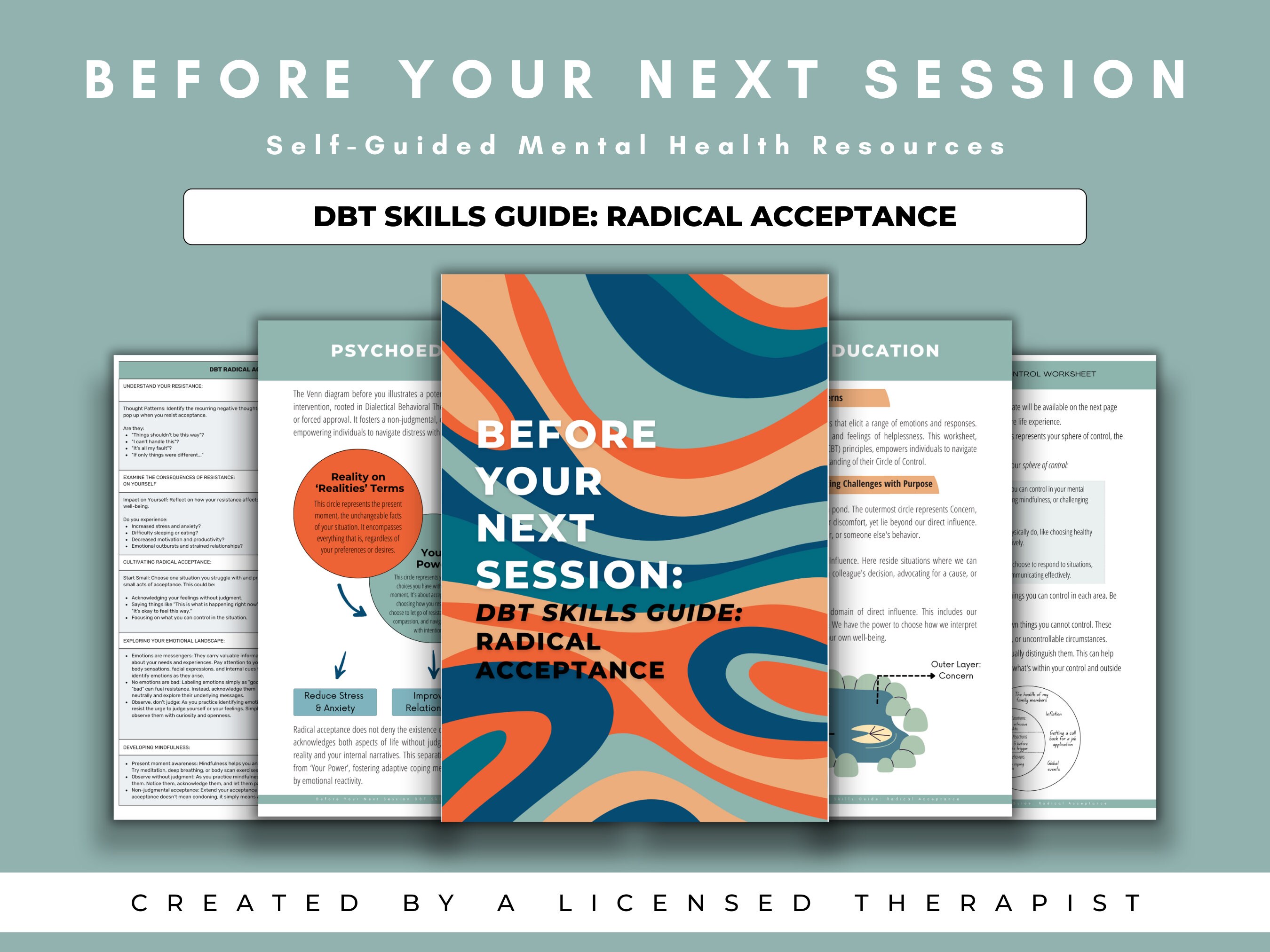 DBT Skills Guide Radical Acceptance Mental Health Workbook, Therapy ...