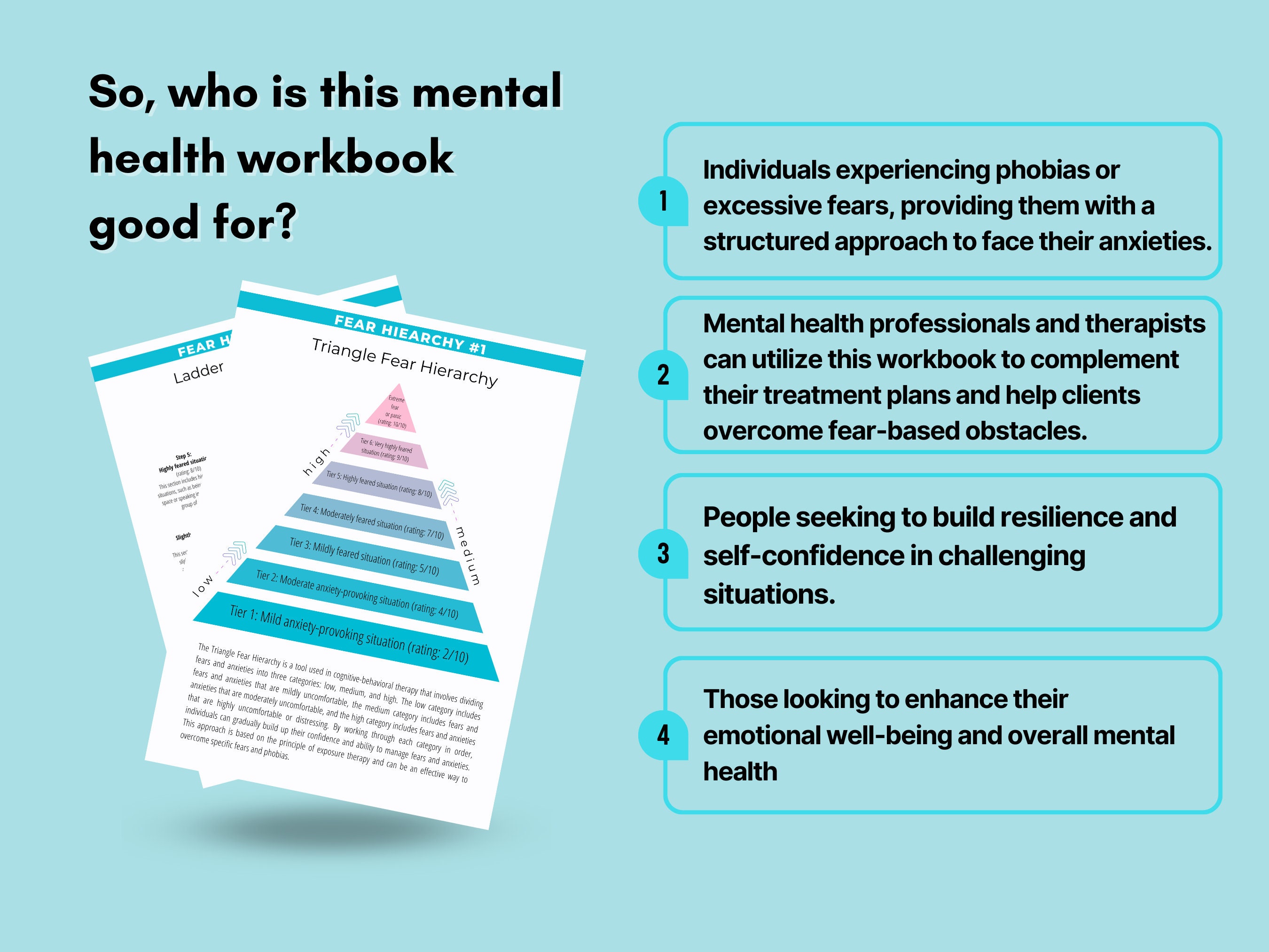 Anxiety Fear Phobia Workbook, OCD, ERP, Mental Health Support, Exposure ...