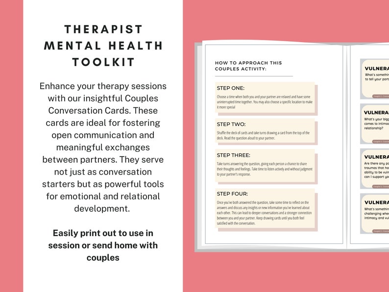 Couples Therapy Starter Bundle: Couples Questions, Therapy Tools ...