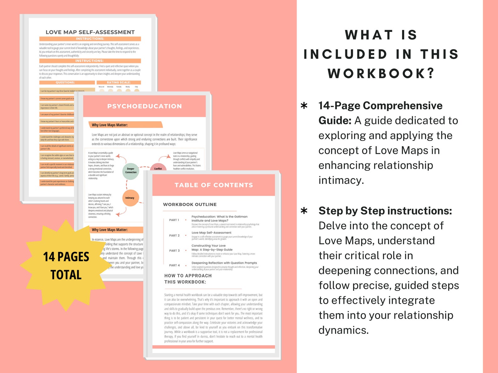 Couples Therapy Love Map Guide, Gottman Method, Therapy Tools, Couples ...
