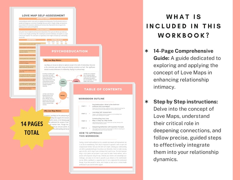 Couples Therapy Love Map Guide, Gottman Method, Therapy Tools, Couples ...