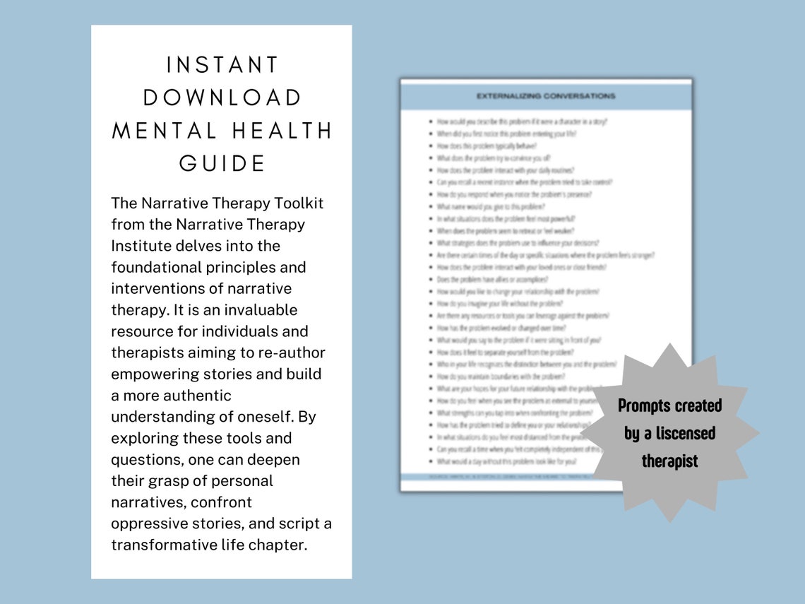 Narrative Therapy Counseling Session Questions and Intervention Guide ...