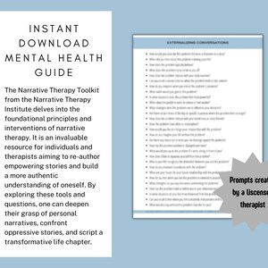 Narrative Therapy Counseling Session Questions and Intervention Guide ...
