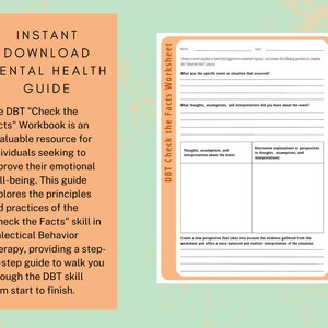 DBT Emotion Regulation Check the Facts Therapy Skills Guide, Mental ...