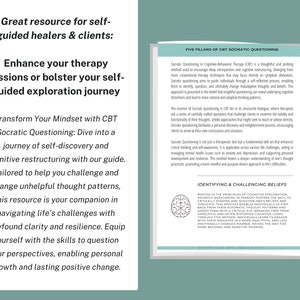 CBT Socratic Questioning Therapy Session Questions, Therapist Tools ...