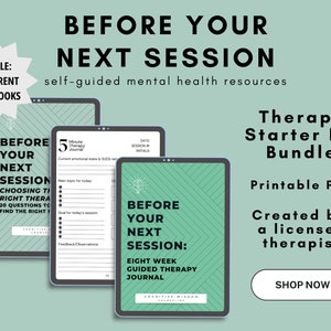 Therapy Starter Kit Bundle Mental Health Journal, Therapy Worksheets ...