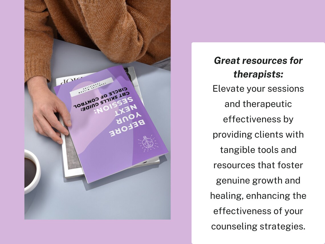 CBT Worksheets Circle of Control Mental Health Workbook, Therapy ...