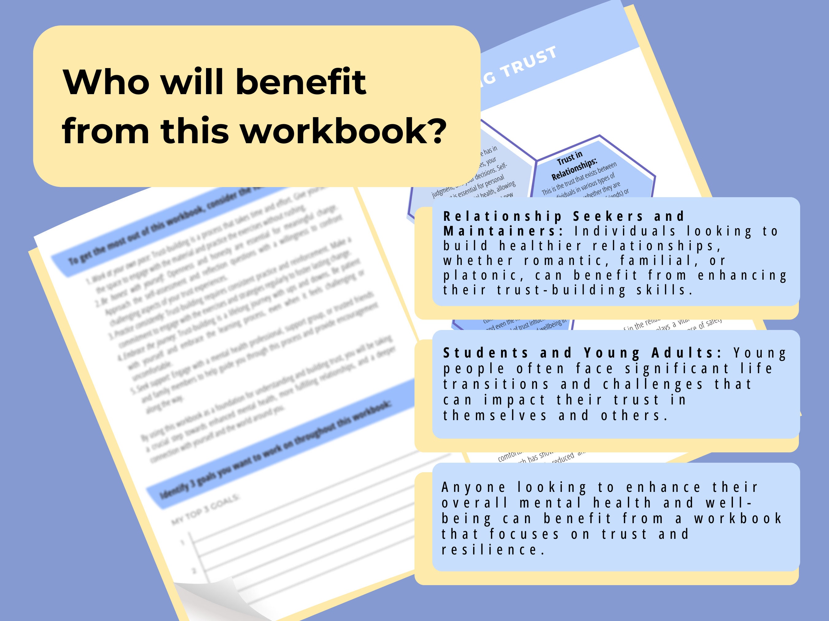 Building Trust and Resilience Mental Health Workbook Self - Etsy