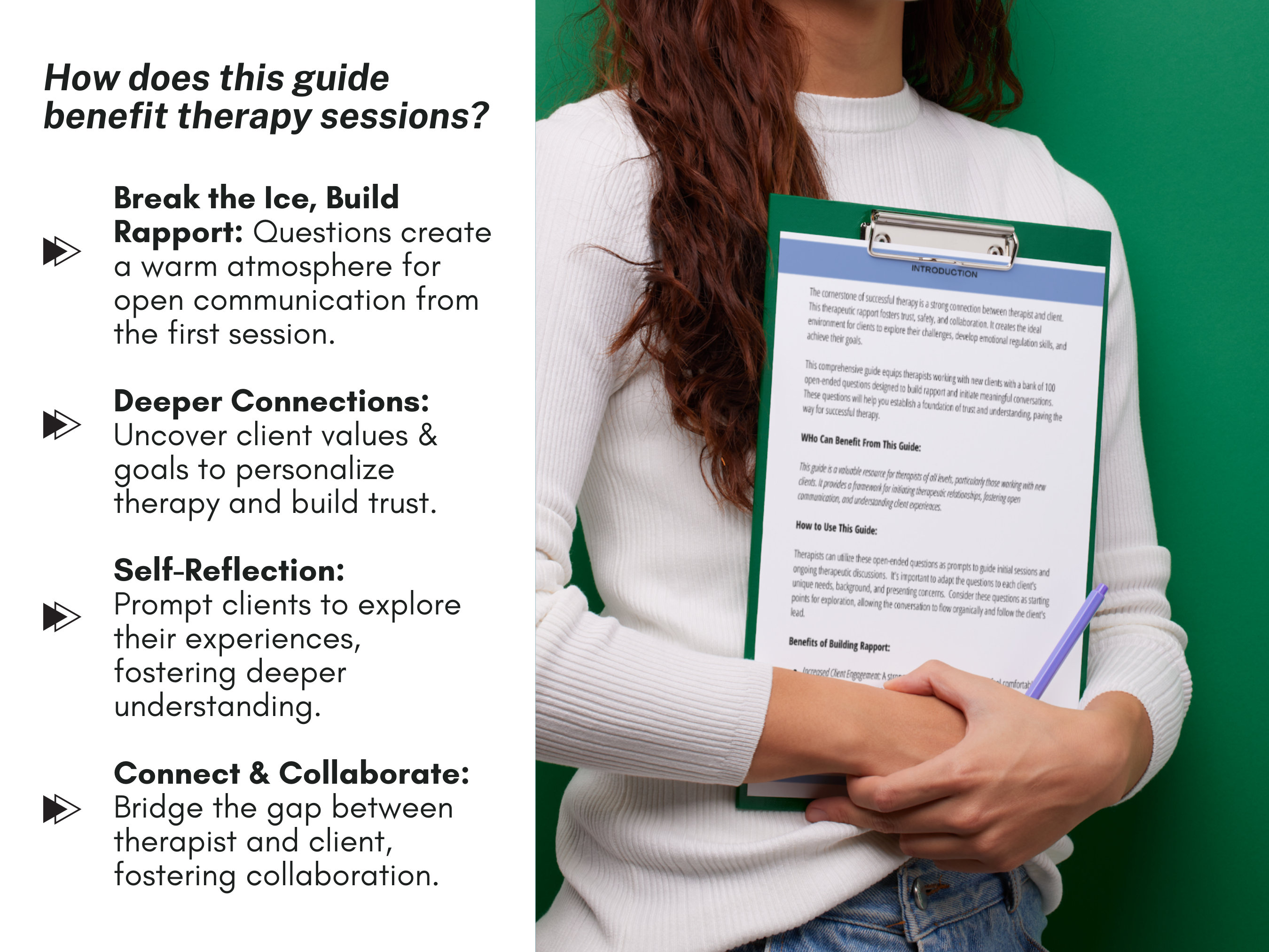 Rapport Building Therapy Questions Session Guide for School Counselor ...