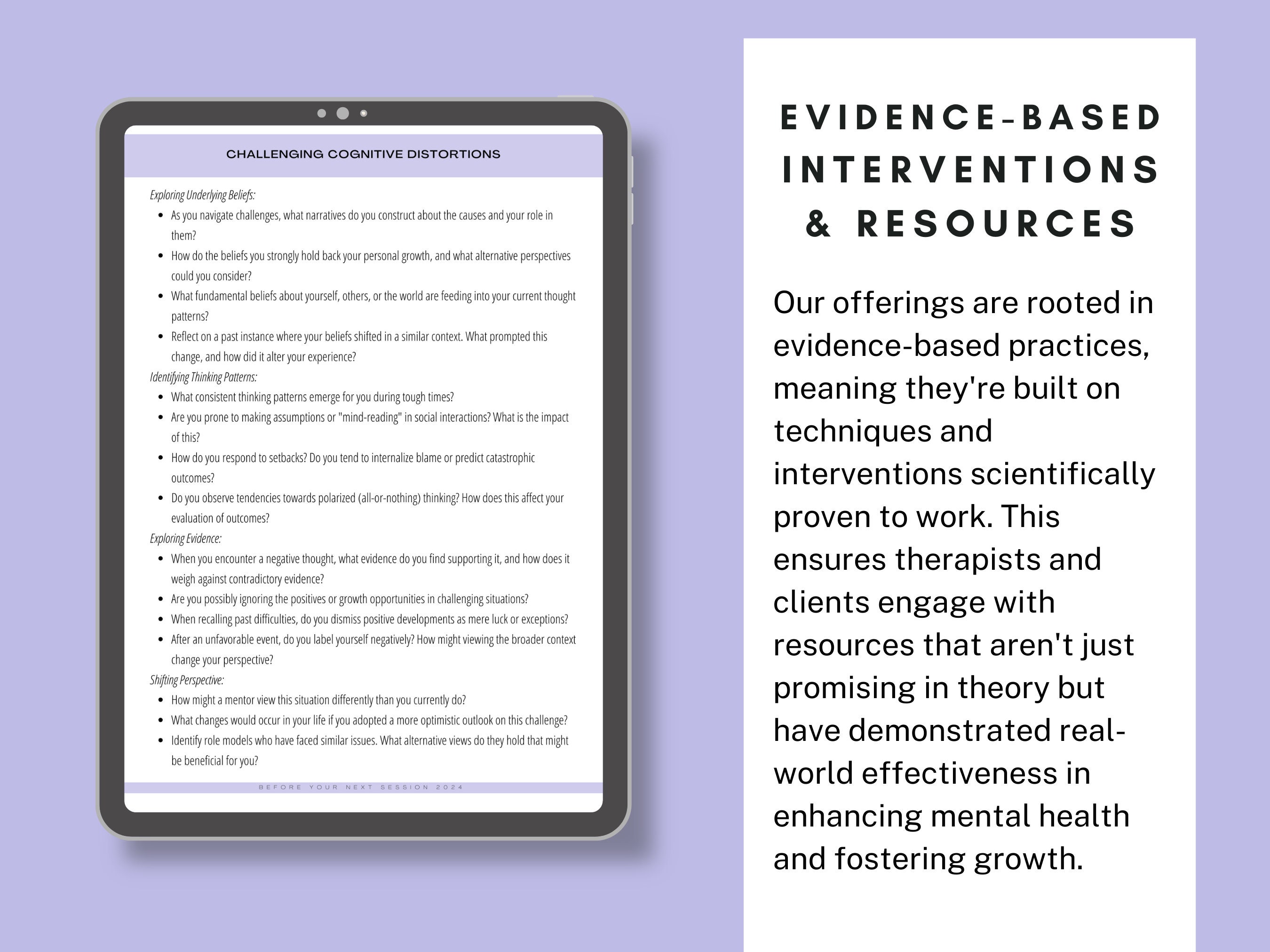 CBT Therapy Questions Guide, Therapy Worksheets, CBT Journal Therapy ...