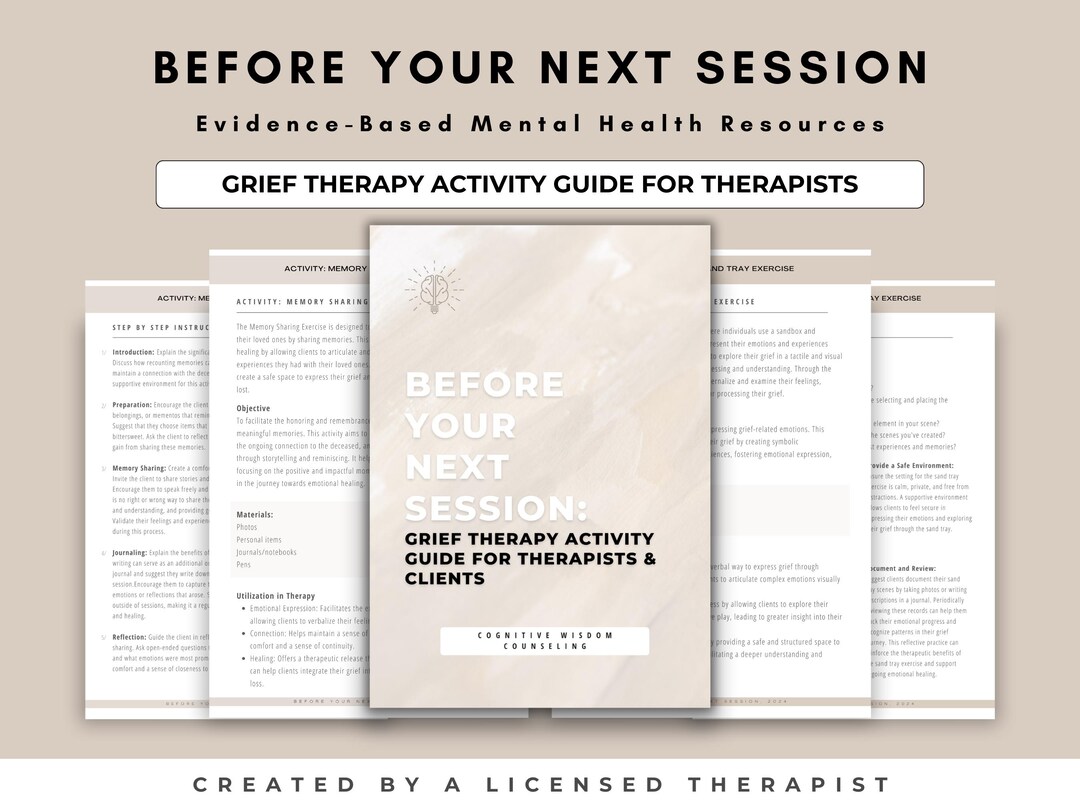 Grief Therapy Activity Guide for Therapists and Clients - Therapy Tools ...