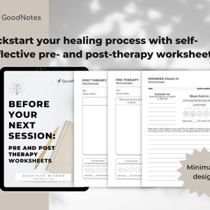 Goodnotes Therapy Digital Planner, Pre and Post Therapy Workbook ...
