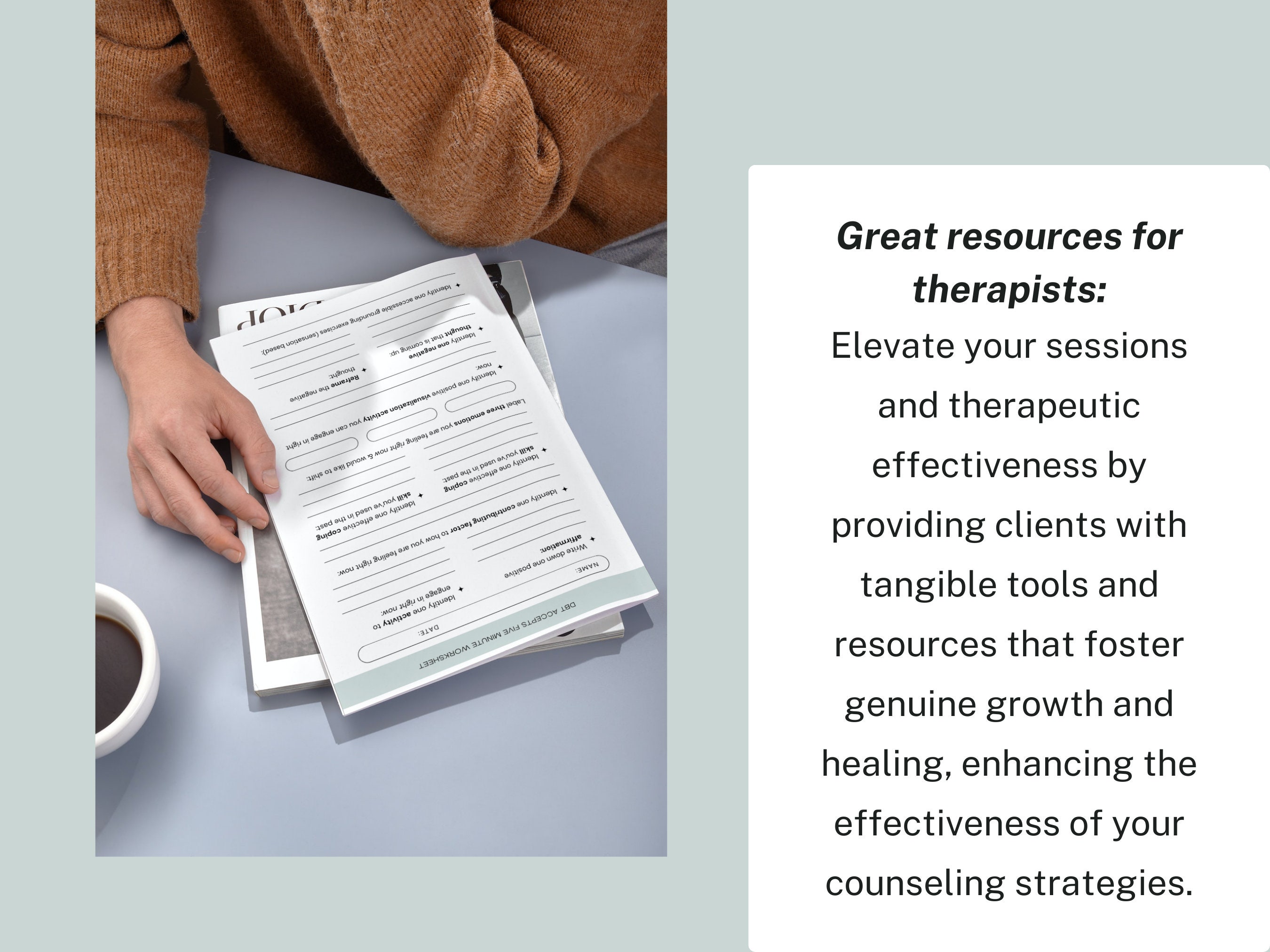 DBT Skills Guide ACCEPTS Mental Health Workbook, Therapy Worksheets ...