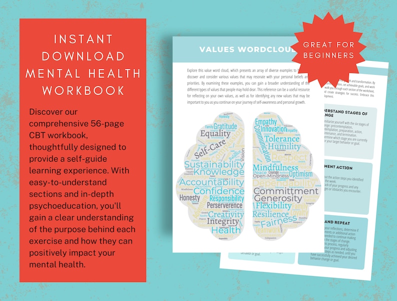 CBT Worksheets, Mental Health Workbook, Therapy Worksheets, Therapy ...