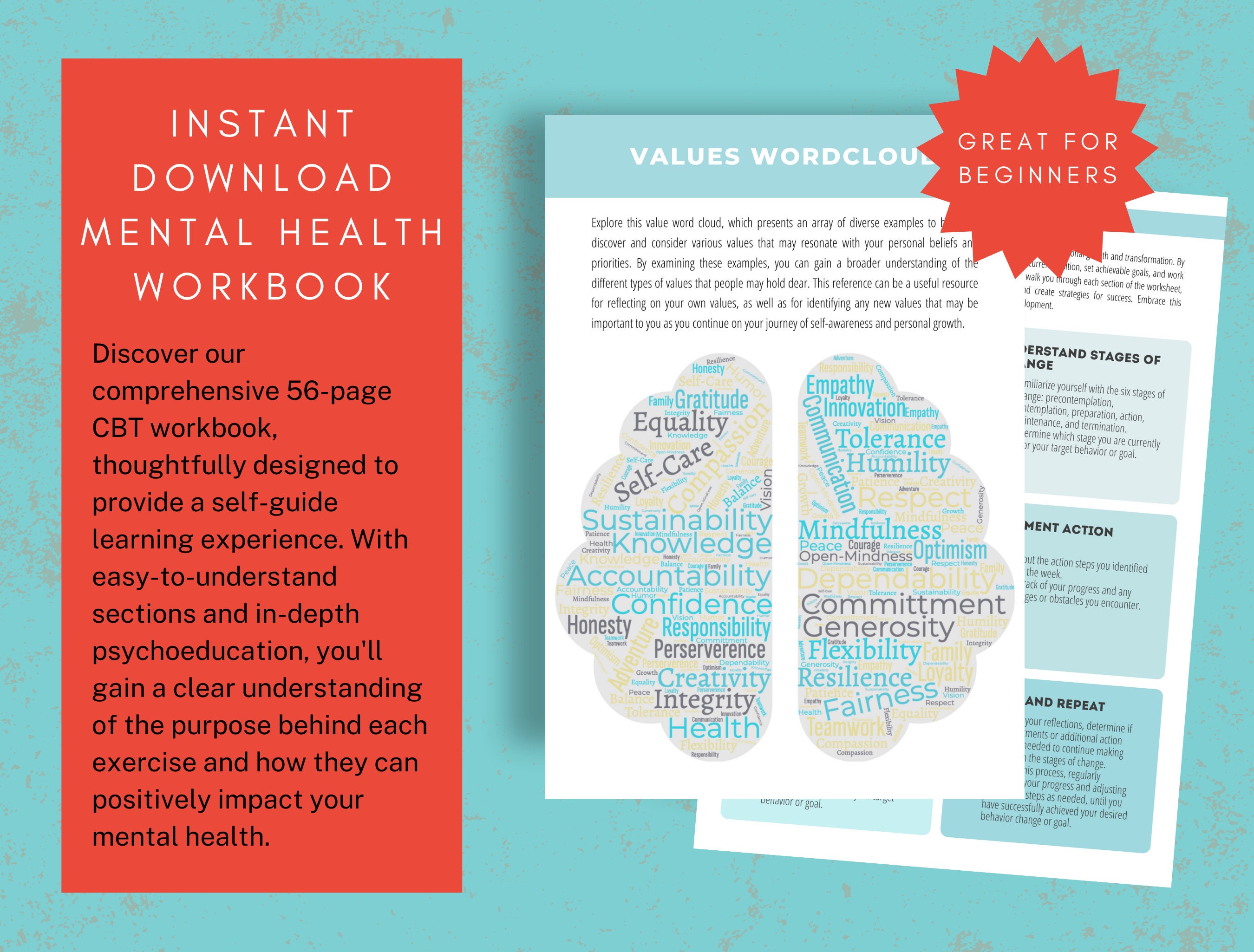 CBT Worksheets, Mental Health Workbook, Therapy Worksheets, Therapy ...