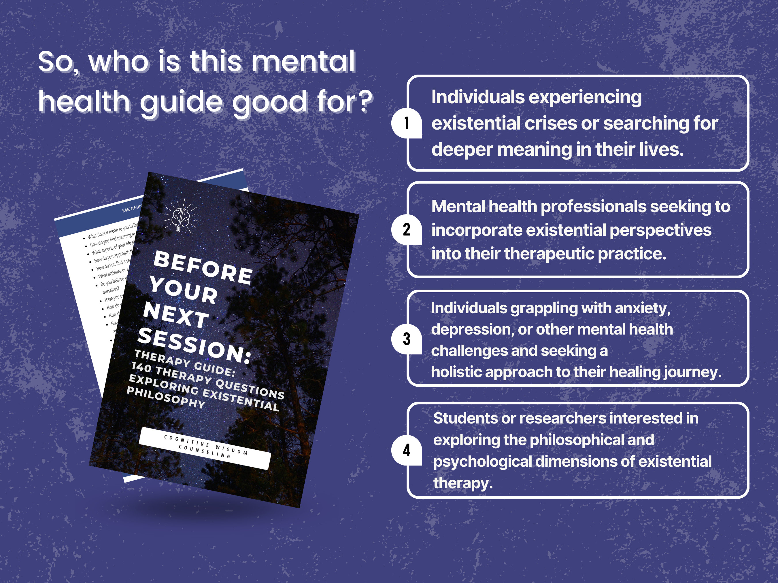 Existential Therapy Question Guide, Philosophy Inner Work, Finding ...