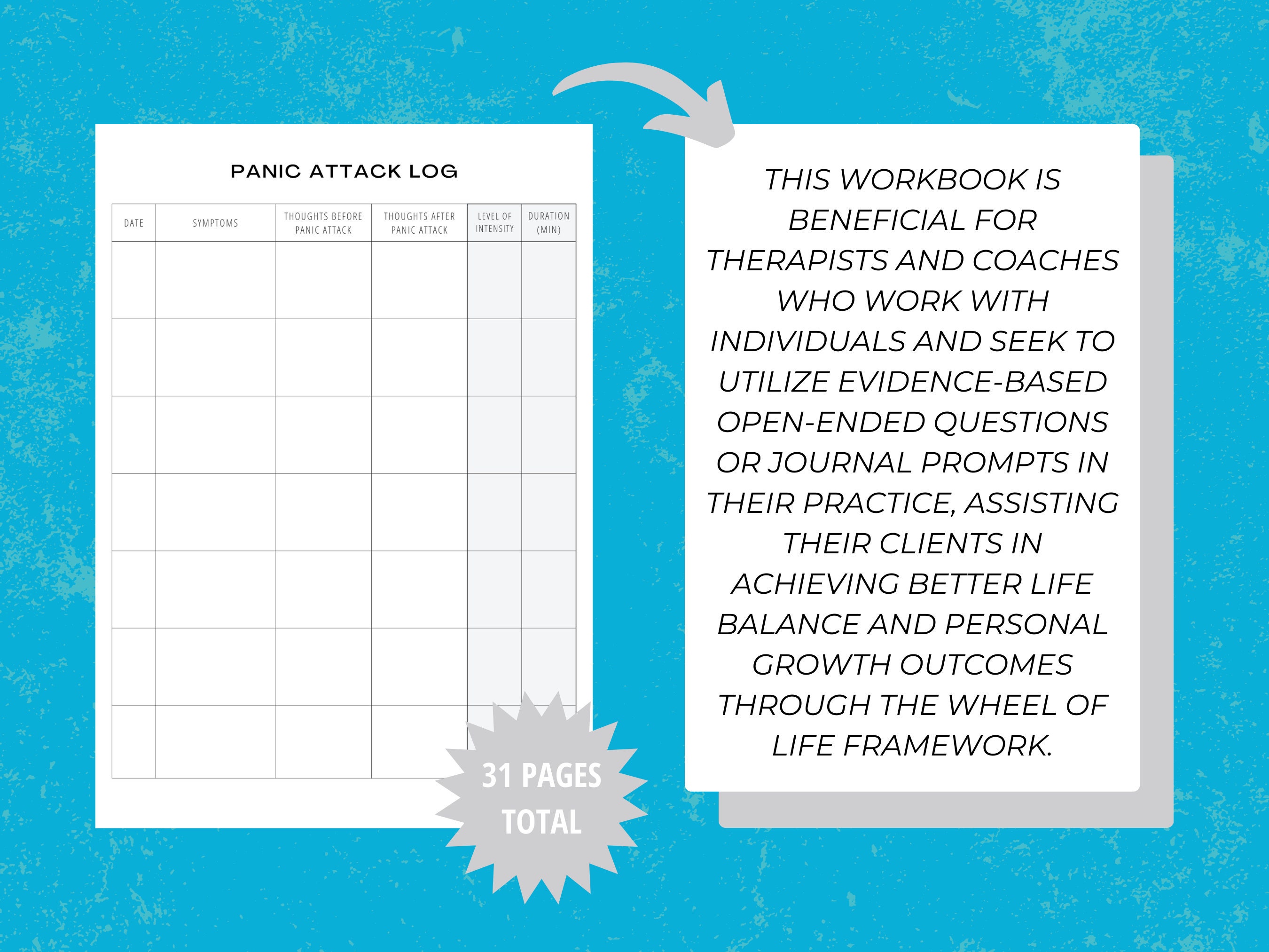 Panic Attacks & Panic Disorder Workbook, Anxiety Attack Worksheet ...